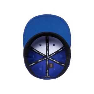 Premium 210 Flexfit Fitted Flatbill Hat with NoSweat Hat Liner (S/M (6 7/8” - 7 1/4”), Royal)