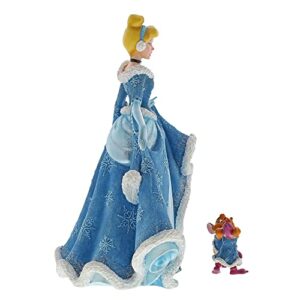 Enesco Disney Showcase Couture de Force Holiday Cinderella with Jaq and Gus Figurine Set, 8.46 Inch, Multicolor