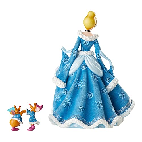 Enesco Disney Showcase Couture de Force Holiday Cinderella with Jaq and Gus Figurine Set, 8.46 Inch, Multicolor