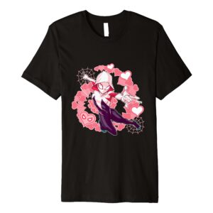 Marvel Spider-Man Into the Spider-Verse Gwen Stacy Hearts Premium T-Shirt