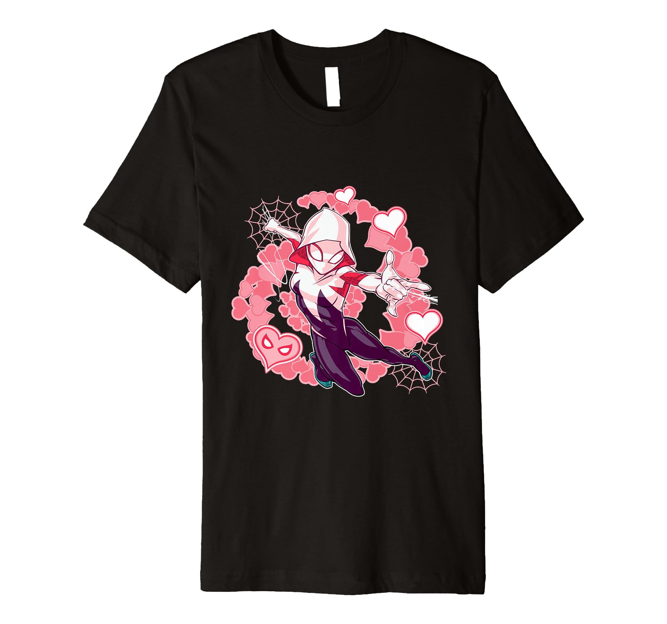 Marvel Spider-Man Into the Spider-Verse Gwen Stacy Hearts Premium T-Shirt