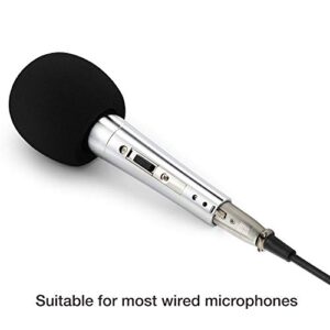 Moukey Microphone Mic Covers Foam Handheld Mic Windscreen, Black Top Grade 6 Pack For SM58, E835