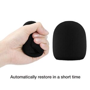 Moukey Microphone Mic Covers Foam Handheld Mic Windscreen, Black Top Grade 6 Pack For SM58, E835