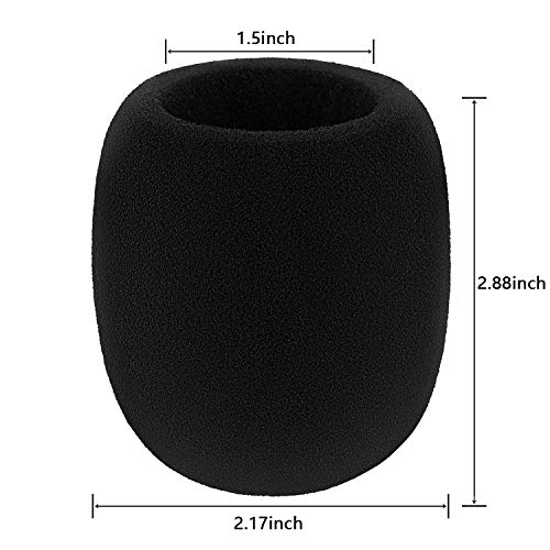 Moukey Microphone Mic Covers Foam Handheld Mic Windscreen, Black Top Grade 6 Pack For SM58, E835