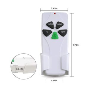 FAN-53T Ceiling Fan Remote Control Replacement for Hampton Bay Hunter Harbor Breeze Allen+Roth Replace 2AAZPFAN53T CHQ8BT7030T CHQ7030T UC7030T FAN53T FANHD L3HFAN35T (White 2 * 5 * 1INCH)