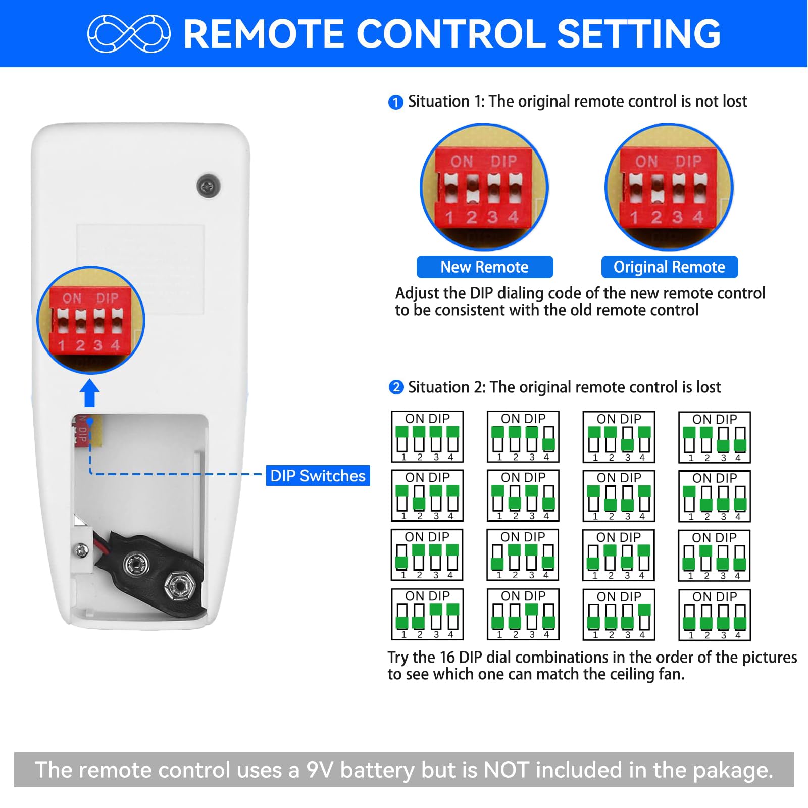 FAN-53T Ceiling Fan Remote Control Replacement for Hampton Bay Hunter Harbor Breeze Allen+Roth Replace 2AAZPFAN53T CHQ8BT7030T CHQ7030T UC7030T FAN53T FANHD L3HFAN35T (White 2 * 5 * 1INCH)