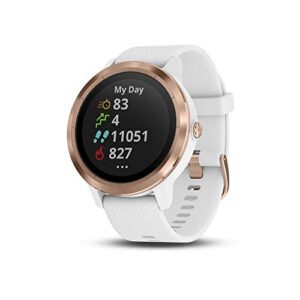 garmin 010-01769-09 vívoactive 3, gps smartwatch with contactless payments and built-in sports apps, 1.2", white/rose gold (renewed)