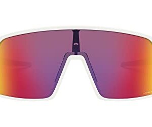 Oakley Men's Oo9406 Sutro Rectangular Sunglasses, Matte White/Prizm Road, 37 mm