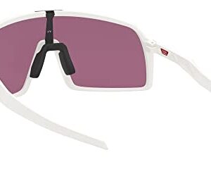 Oakley Men's Oo9406 Sutro Rectangular Sunglasses, Matte White/Prizm Road, 37 mm