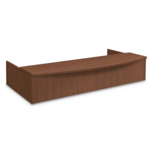 hon foundation reception station with bow front, 72" x 36" x 14.25", shaker cherry