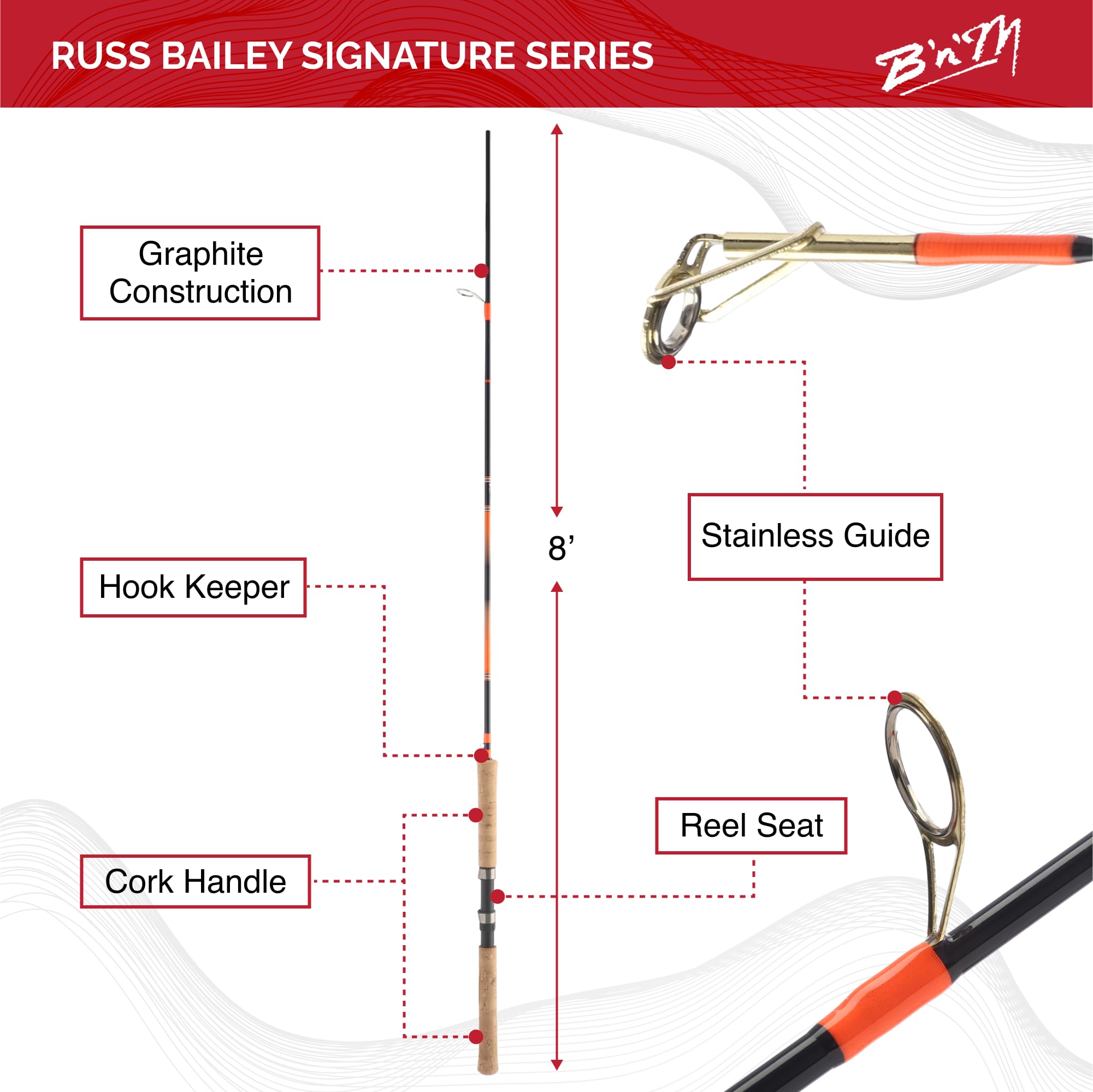 Russ Bailey Signature Series Crappie Rod 8ft/2pc