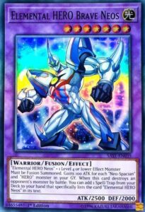 yu-gi-oh! - elemental hero brave neos - sast-en035 - savage strike - first edition - super rare