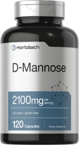 horbäach d-mannose | 2100mg | 120 capsules | highest potency | non-gmo & gluten free supplement