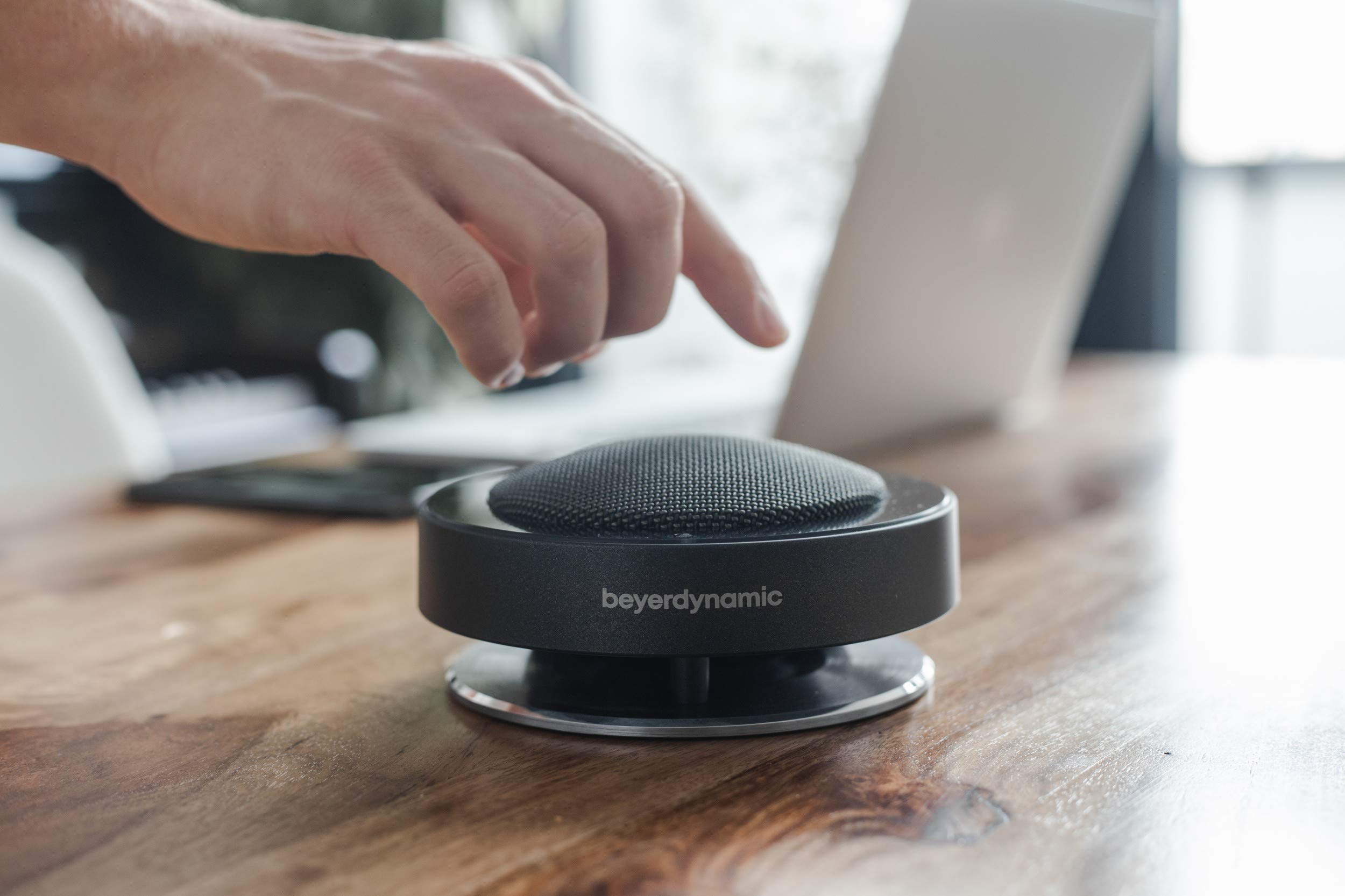 beyerdynamic PHONUM Bluetooth/USB Speakerphone - Beamforming Mics with 360° Voice-Tracking, Active Noise Cancelling, Compatible w/All Leading Platforms and Hardware Including Zoom, 12 Hour Battery