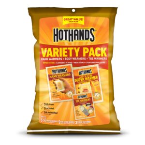 hothands toe, hand, body warmer variety pack - long lasting safe natural odorless air activated warmers 4 pack