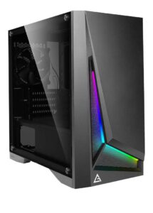 antec dapper dark phantom dp301m black steel/argb lighting/tempered glass side panel compact micro-atx gaming case