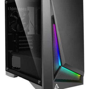 Antec Dapper Dark Phantom DP301M Black Steel/ARGB Lighting/Tempered Glass Side Panel Compact Micro-ATX Gaming Case