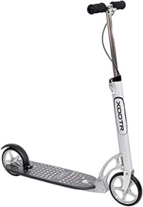 xootr mg teen/adult kick scooter - 800+lb capacity - life long backing - quickclick latch folding mechanism - front & rear brake