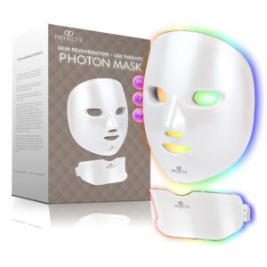 project e beauty led light therapy mask | led face & neck mask | skin rejuvenation | 7 colors | anti aging | reduce wrinkles | anti-inflammation | brightening skincare mask