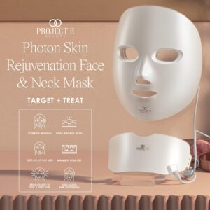 Project E Beauty LED Light Therapy Mask | LED Face & Neck Mask | Skin Rejuvenation | 7 Colors | Anti Aging | Reduce Wrinkles | Anti-inflammation | Brightening Skincare Mask