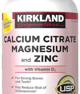 Kirkland Signature Calcium Citrate Magnesium and Zinc, 500 Tablets