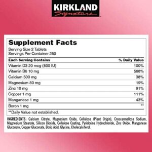 Kirkland Signature Calcium Citrate Magnesium and Zinc, 500 Tablets