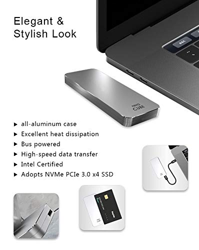 TEKQ Cube Thunderbolt 3 SSD Enclosure, Up to 2800MB/s Read Write, Support Thunderbolt 4, USB 4, Compatible with WD SN580, SN750 SE, SN770, SN850, SN850X Crucial P3 Plus, P5, P5 Plus