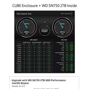 TEKQ Cube Thunderbolt 3 SSD Enclosure, Up to 2800MB/s Read Write, Support Thunderbolt 4, USB 4, Compatible with WD SN580, SN750 SE, SN770, SN850, SN850X Crucial P3 Plus, P5, P5 Plus