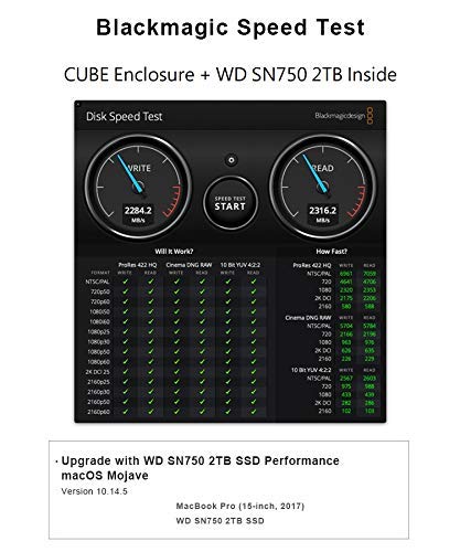 TEKQ Cube Thunderbolt 3 SSD Enclosure, Up to 2800MB/s Read Write, Support Thunderbolt 4, USB 4, Compatible with WD SN580, SN750 SE, SN770, SN850, SN850X Crucial P3 Plus, P5, P5 Plus