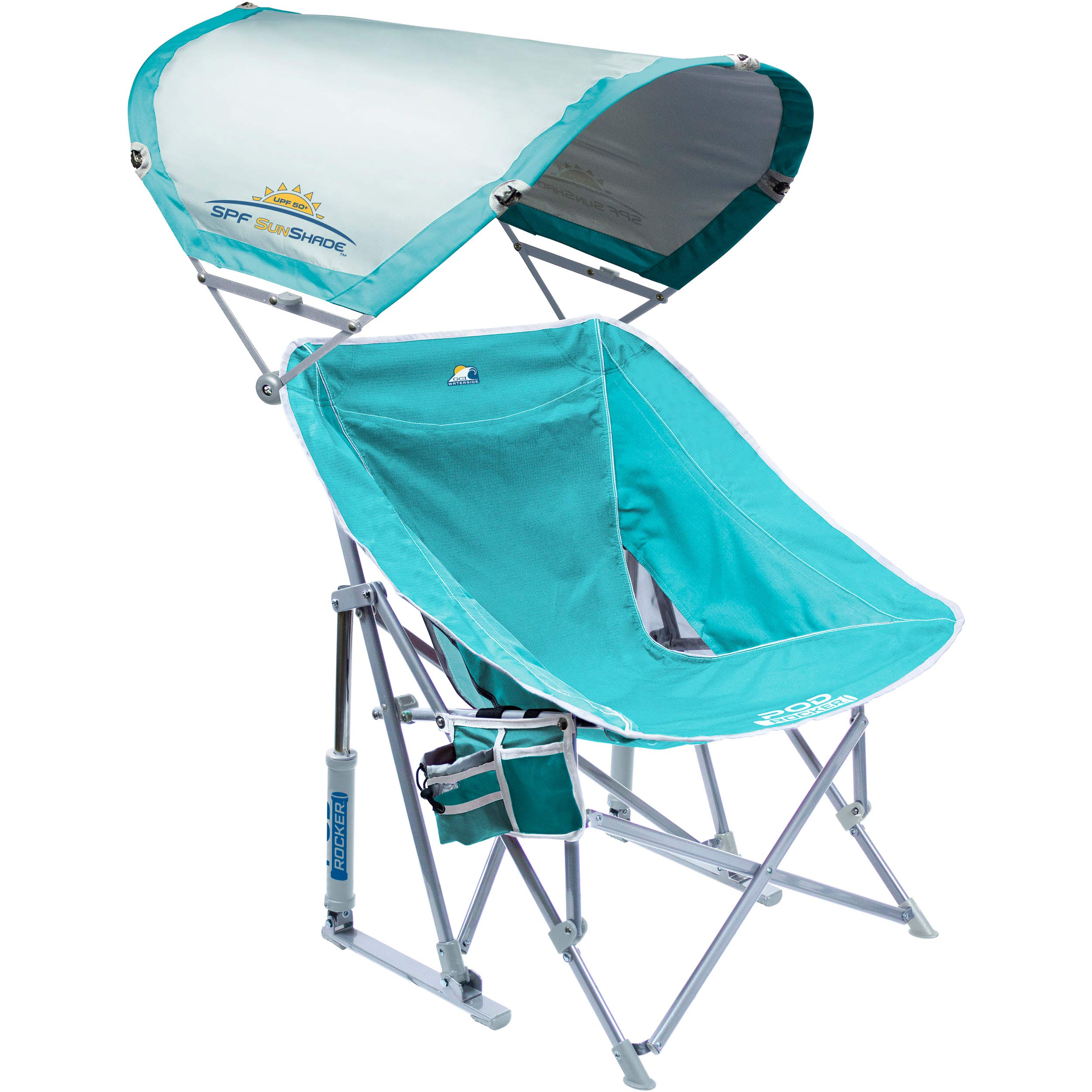 GCI Outdoor Waterside Pod Rocker Outdoor Rocking Chair with Sunshade Canopy