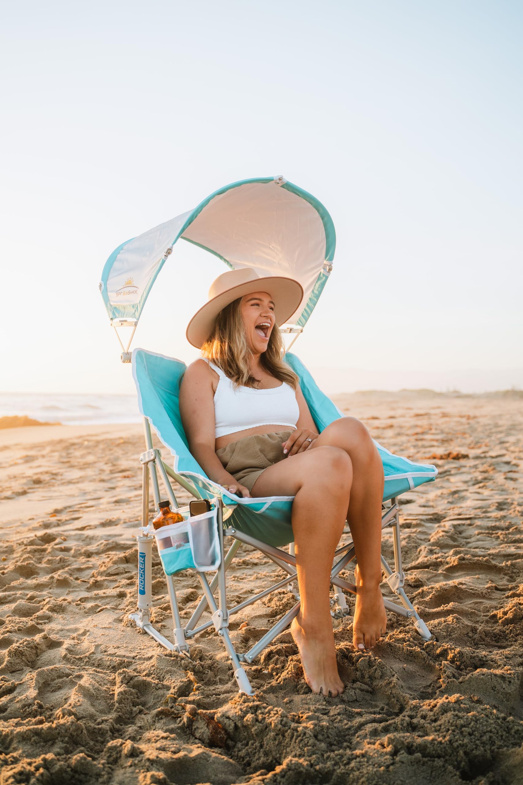 GCI Outdoor Waterside Pod Rocker Outdoor Rocking Chair with Sunshade Canopy