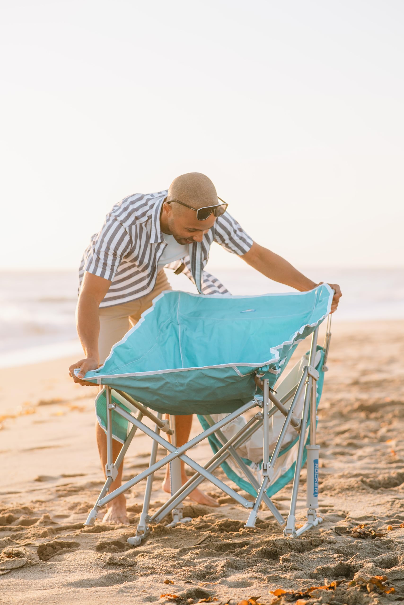 GCI Outdoor Waterside Pod Rocker Outdoor Rocking Chair with Sunshade Canopy