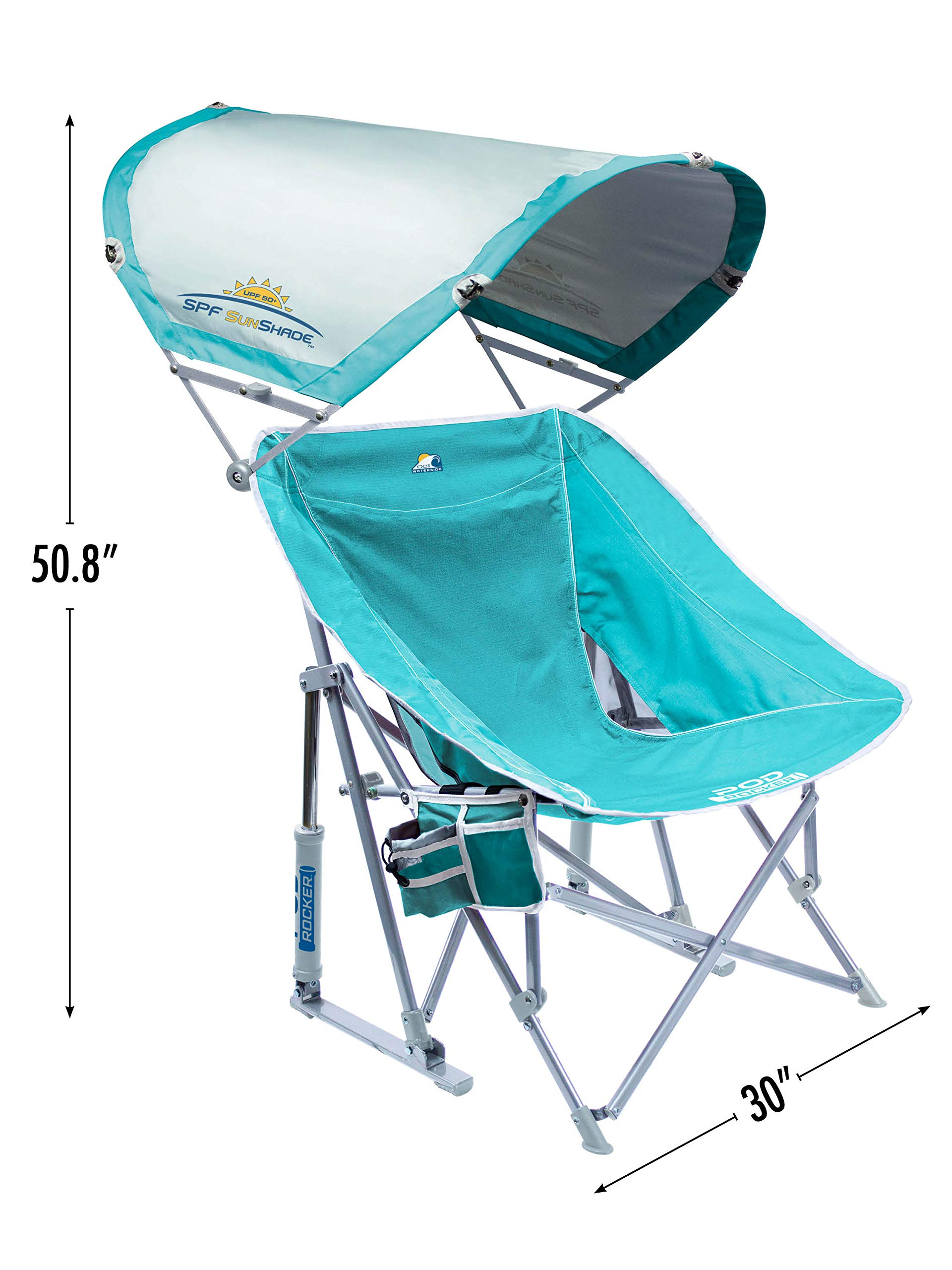 GCI Outdoor Waterside Pod Rocker Outdoor Rocking Chair with Sunshade Canopy