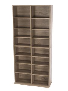 atlantic henley 464 media storage cabinet – protects & organizes prized music, movie, video games toys & dolls, trading cards, or sports memorabilia collections, pn 38436252 in weathered oak