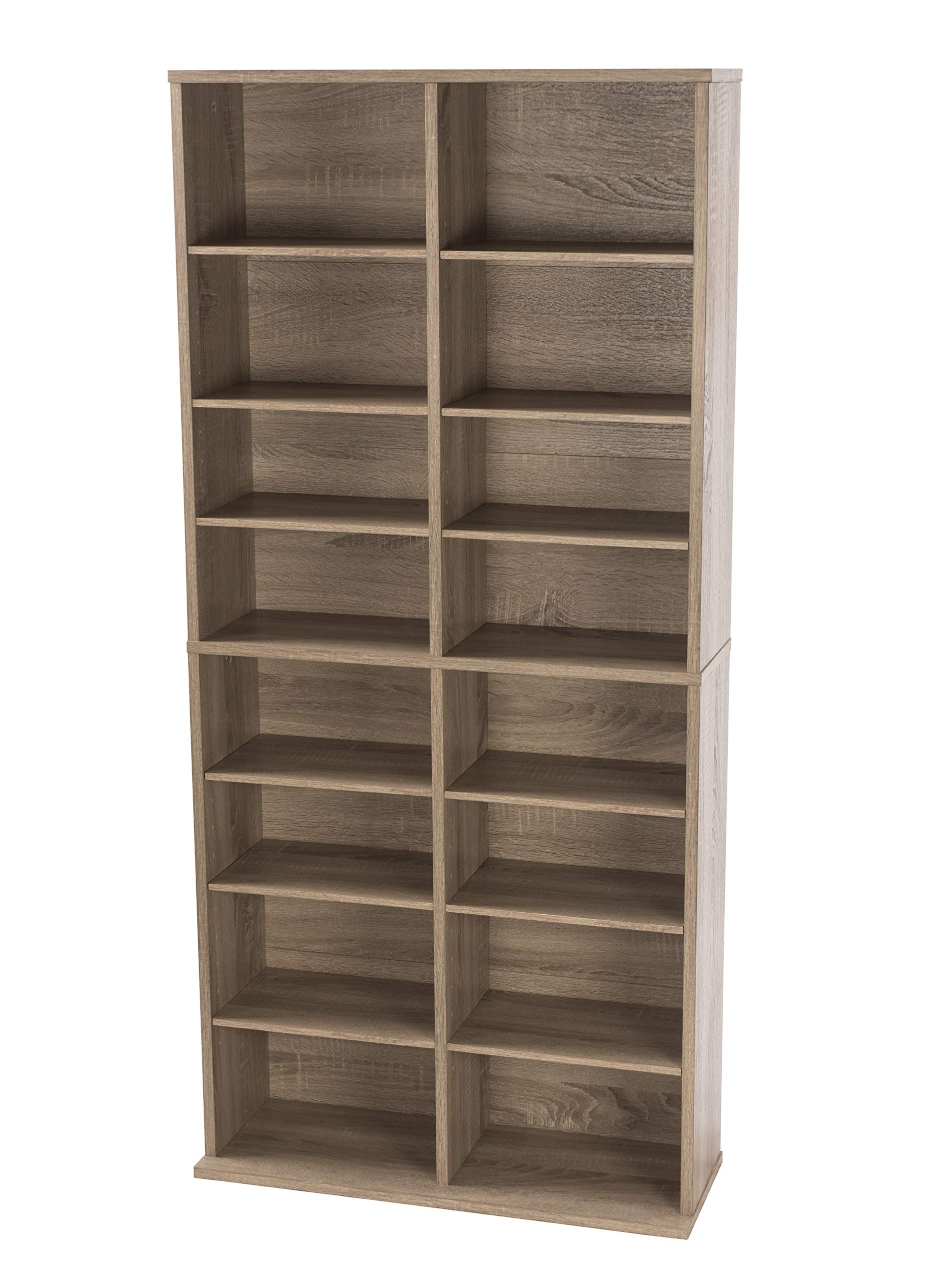 Atlantic Henley 464 Media Storage Cabinet – Protects & Organizes Prized Music, Movie, Video Games Toys & Dolls, Trading Cards, or Sports Memorabilia Collections, PN 38436252 in Weathered Oak