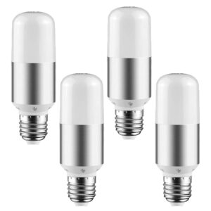 lxcom lighting 9w led light bulb e26/e27 base(4 pack)- t10 corn led candle bulbs daylight white 6000k 800lm ultra bright 80w incandescent equivalent 360 degree beam angle,ac85v-265v(silver)