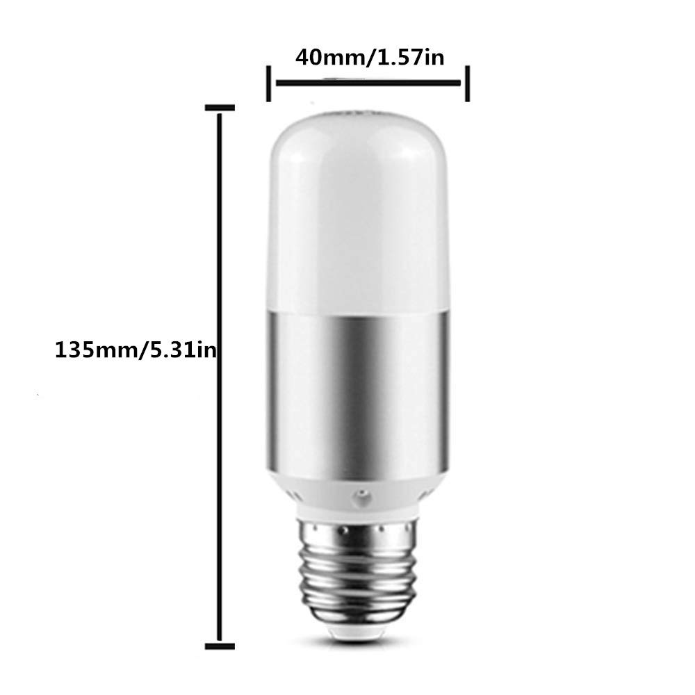 Lxcom Lighting 9W LED Light Bulb E26/E27 Base(4 Pack)- T10 Corn LED Candle Bulbs Daylight White 6000K 800lm Ultra Bright 80W Incandescent Equivalent 360 Degree Beam Angle,AC85V-265V(Silver)