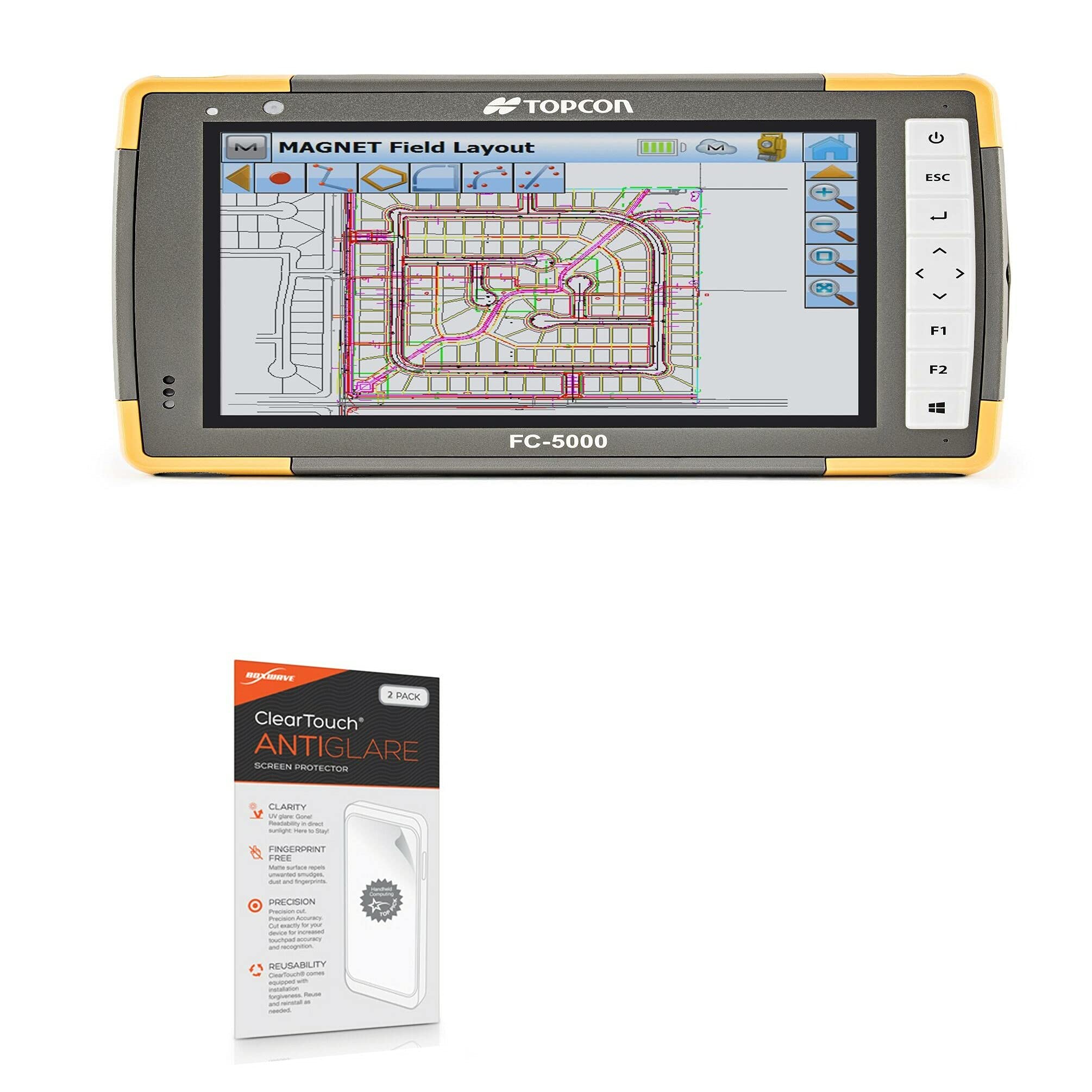 BoxWave Screen Protector Compatible with Topcon FC-5000 - ClearTouch Anti-Glare (2-Pack), Anti-Fingerprint Matte Film Skin for Topcon FC-5000