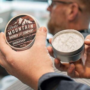 Shaving Cream for Men - Barbershop Scent - Thick Lather for Traditional and Cartridge Shaving by Rocky Mountain Barber Company - 5oz Tin