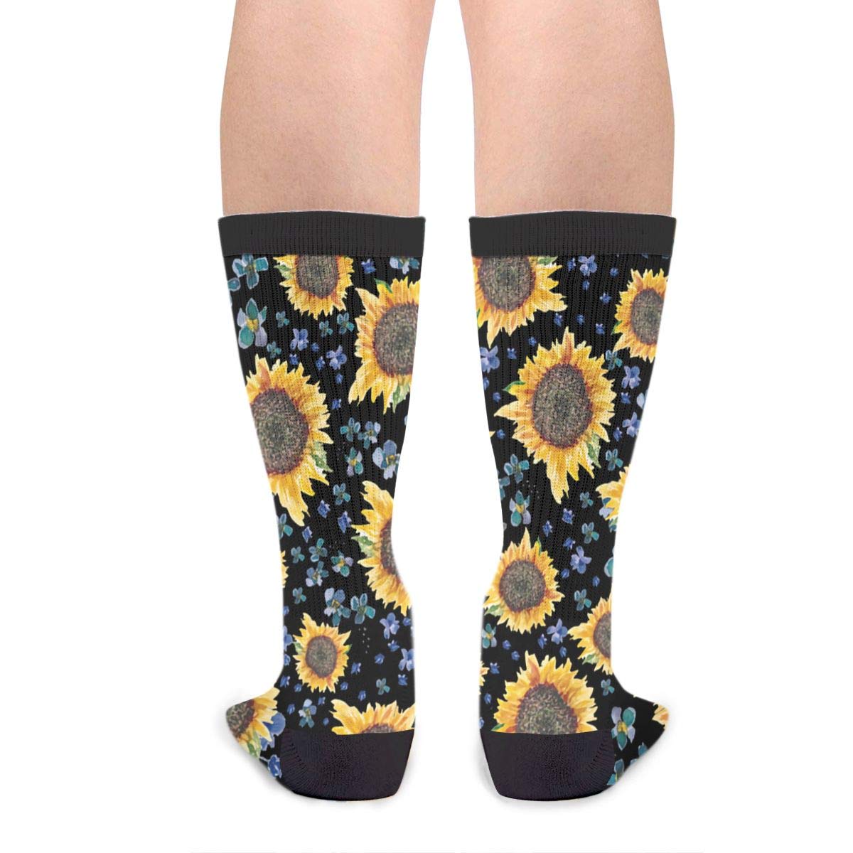 Sunflower Black Novelty Socks For Women & Men