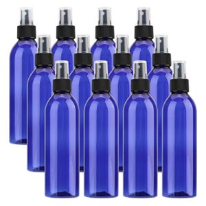 tosnail 12 pack 8 ounce plastic spray bottles mist spray bottle with black fine mist sprayer - blue