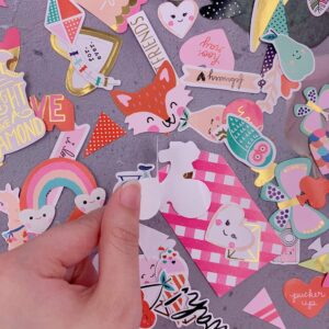 Scrapbook Stickers80pcs Cardstock Stickers Love Stickers Decorative Masking Stickers for Personalize Laptop Scrapbook Daily Planner and Crafts