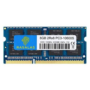 rasalas 8gb ddr3 pc3-10600s ddr3 1333mhz 1.5v cl9 ram 2rx8 pc3 204 pin sodimm laptop notebook computer memory ram module chips