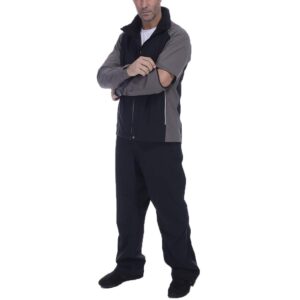 fit space Waterproof Golf Rain Suits for Men Performance Rain Jackets and Pants for All Sports (Gray Full-zip, X-Large)