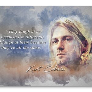 Laugh At Me Kurt Cobain Inspirational Quote - 8 x 10 Unframed Print - Wall Art for Home Office, Music Guitar Studio, Mancave - Great Gift for Rock Musicians