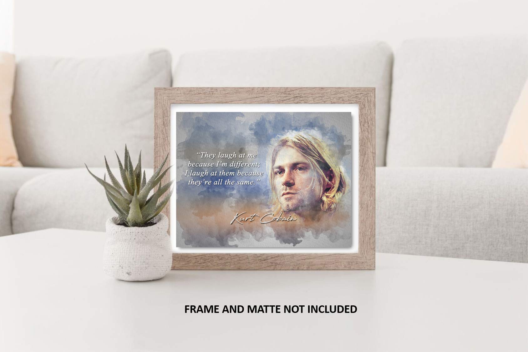 Laugh At Me Kurt Cobain Inspirational Quote - 8 x 10 Unframed Print - Wall Art for Home Office, Music Guitar Studio, Mancave - Great Gift for Rock Musicians