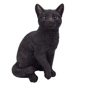 ebros large lifelike pawing mystical black cat statue 11.75" tall with glass eyes hand painted realistic feline cat figurine crazy for cats decor sculpture home decorations pet memorial