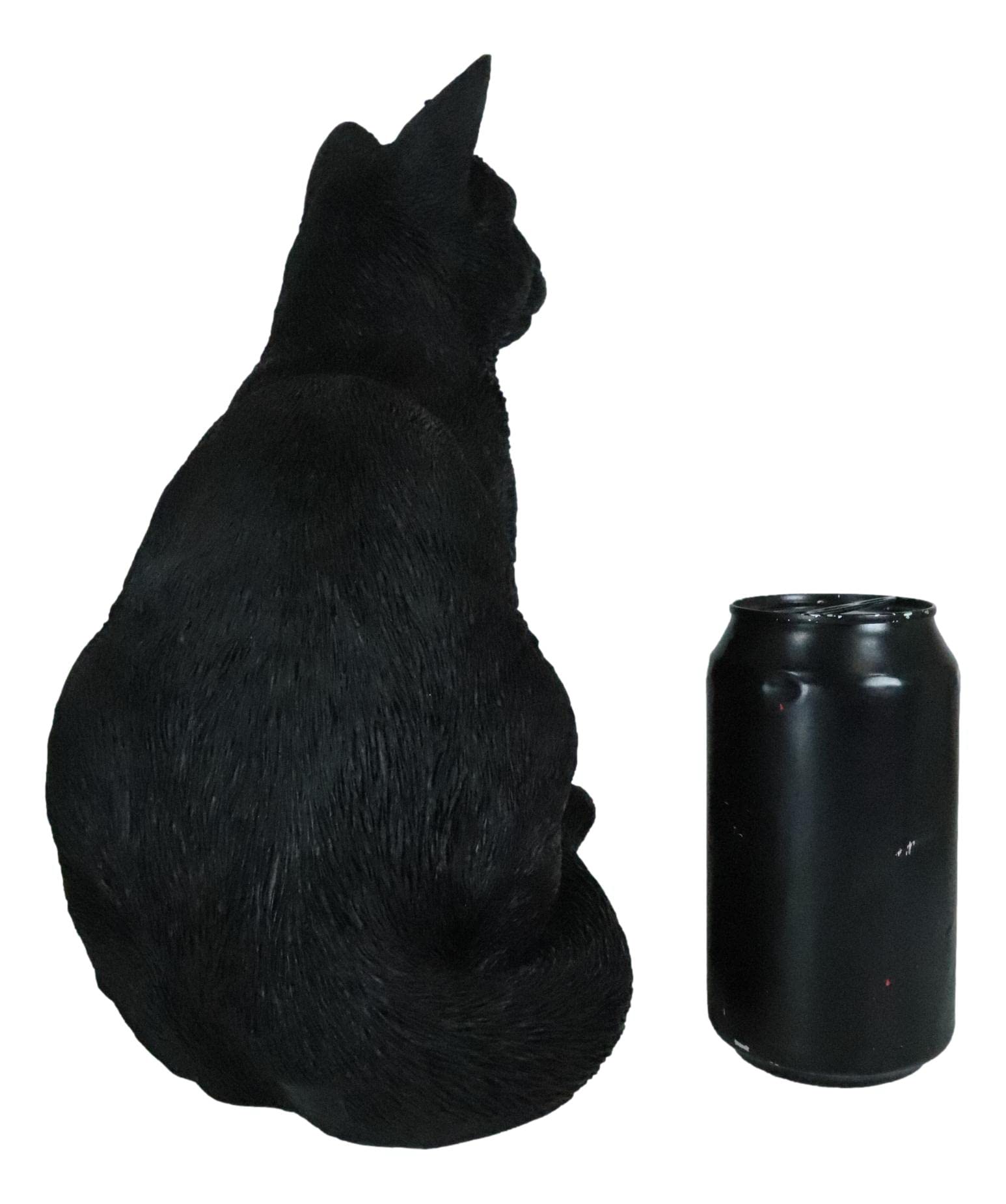 Ebros Large Lifelike Pawing Mystical Black Cat Statue 11.75" Tall with Glass Eyes Hand Painted Realistic Feline Cat Figurine Crazy for Cats Decor Sculpture Home Decorations Pet Memorial