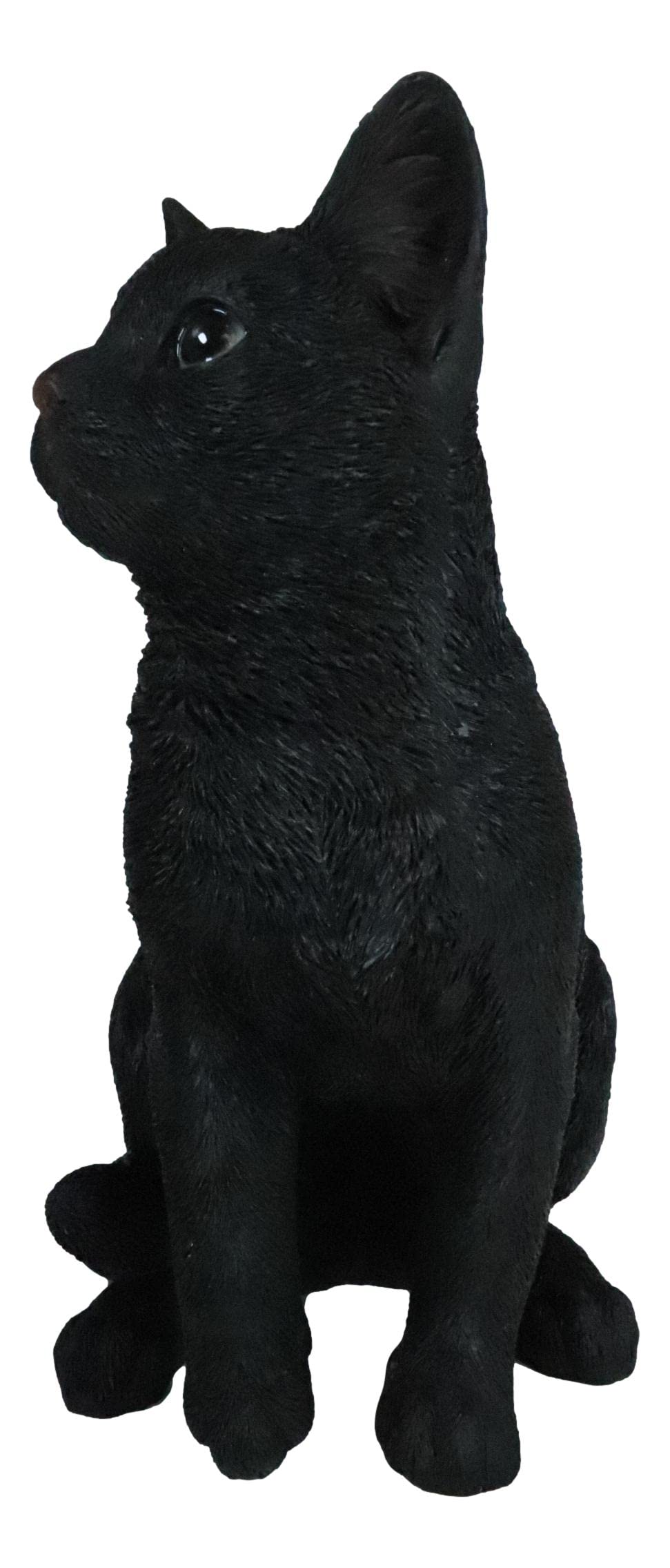 Ebros Large Lifelike Pawing Mystical Black Cat Statue 11.75" Tall with Glass Eyes Hand Painted Realistic Feline Cat Figurine Crazy for Cats Decor Sculpture Home Decorations Pet Memorial