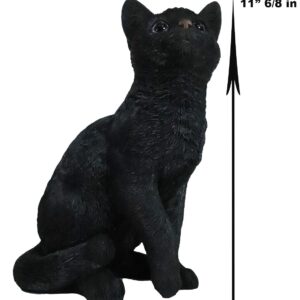 Ebros Large Lifelike Pawing Mystical Black Cat Statue 11.75" Tall with Glass Eyes Hand Painted Realistic Feline Cat Figurine Crazy for Cats Decor Sculpture Home Decorations Pet Memorial